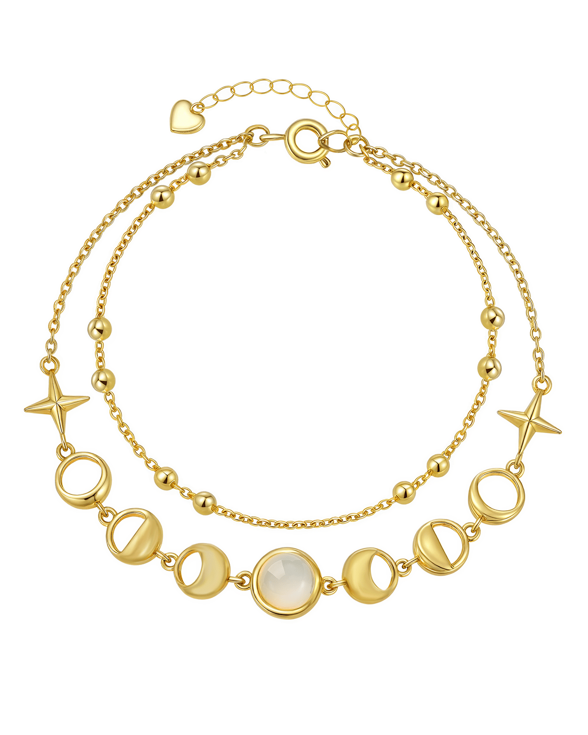 Gold Moonstone Moon Phase Bracelet |Lunar Jewelry for Women – Molenia ...